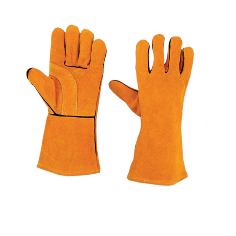 Heat/fire resistant leather welding gloves